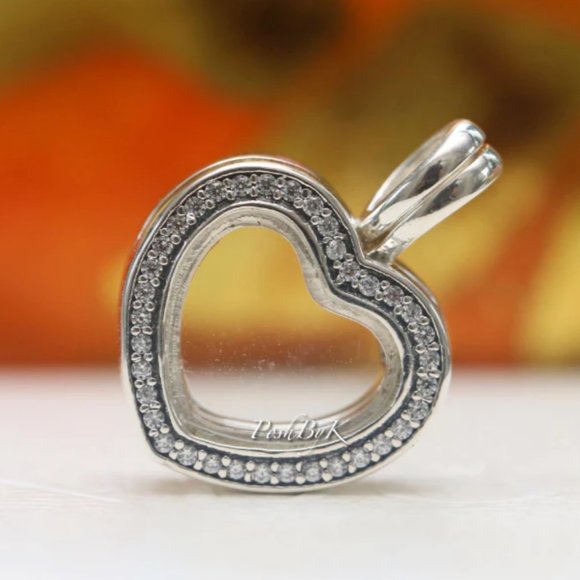 Pandora | Jewelry | Pandora Lockets Sparkling Heart Hanging Charm ...